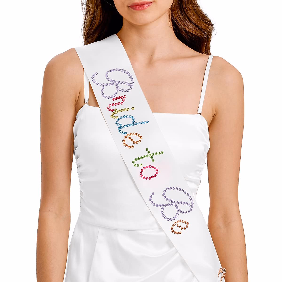 xo, Fetti Bride to Be Rainbow Rhinestone Sash | Bachelorette Party Decorations, LGBTQ Bridal Shower Gift, Lesbian Bridesmaid Favors