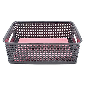 Advantus 40327 Weave Bins, 13 7/8 x 10 1/2 x 4 3/4, Plastic, Black, 2 Bins