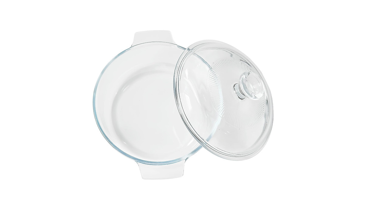 Small Tempered Glass Casserole Dish with Lid | Oven & Microwave Safe