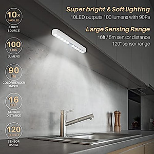 11inch Motion Sensor Light Indoor, STAR-SPANGLED Stick on Lights Battery Powered, Closet Lights Motion Activated Operated, LED Night Stair Lights for Under Cabinet, Hallway, Kitchen(Cool White, 2Pack)