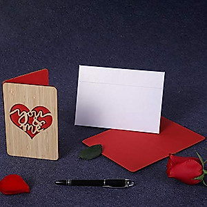 DELLA STELLA Wooden Romantic Valentine's Day Card,You and Me Handmade Greeting Card, Birthday/Anniversary/Christmas Gifts Cards,Gift Cards for Wife or Husband Birthday