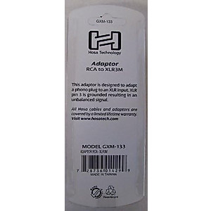 Hosa GXM-133 RCA to XLR3M Adaptor