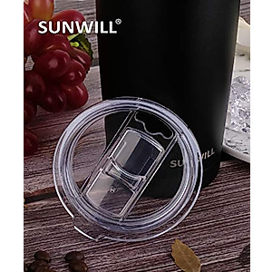 Lid for SUNWILL 14oz Mugs and 20oz Tumblers Only, Spill and Splash Resistant Sliding Covers Replacement 2 Pack, Straw Friendly, BPA Free