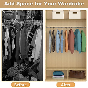 CALCHELE Closet Rod for Hanging Clothes Heavy Duty Clothes Rod Pole for Closet 15 to 39 Inch Adjustable Closet Rods for Wardrobes