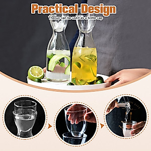 22 OZ Bedside Water Carafe with Cup Glass Pitcher Set, Mouthwash Dispenser for Bathroom Bedroom Nightstand(Clear)