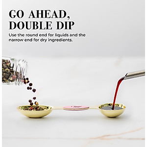 Pink Magnetic Measuring Spoons Set - 8-Piece Dual-Sided Stainless Steel Spoons, Stackable and Spice Jar Friendly – Stylish Pink Kitchen Accessories for Cooking and Baking