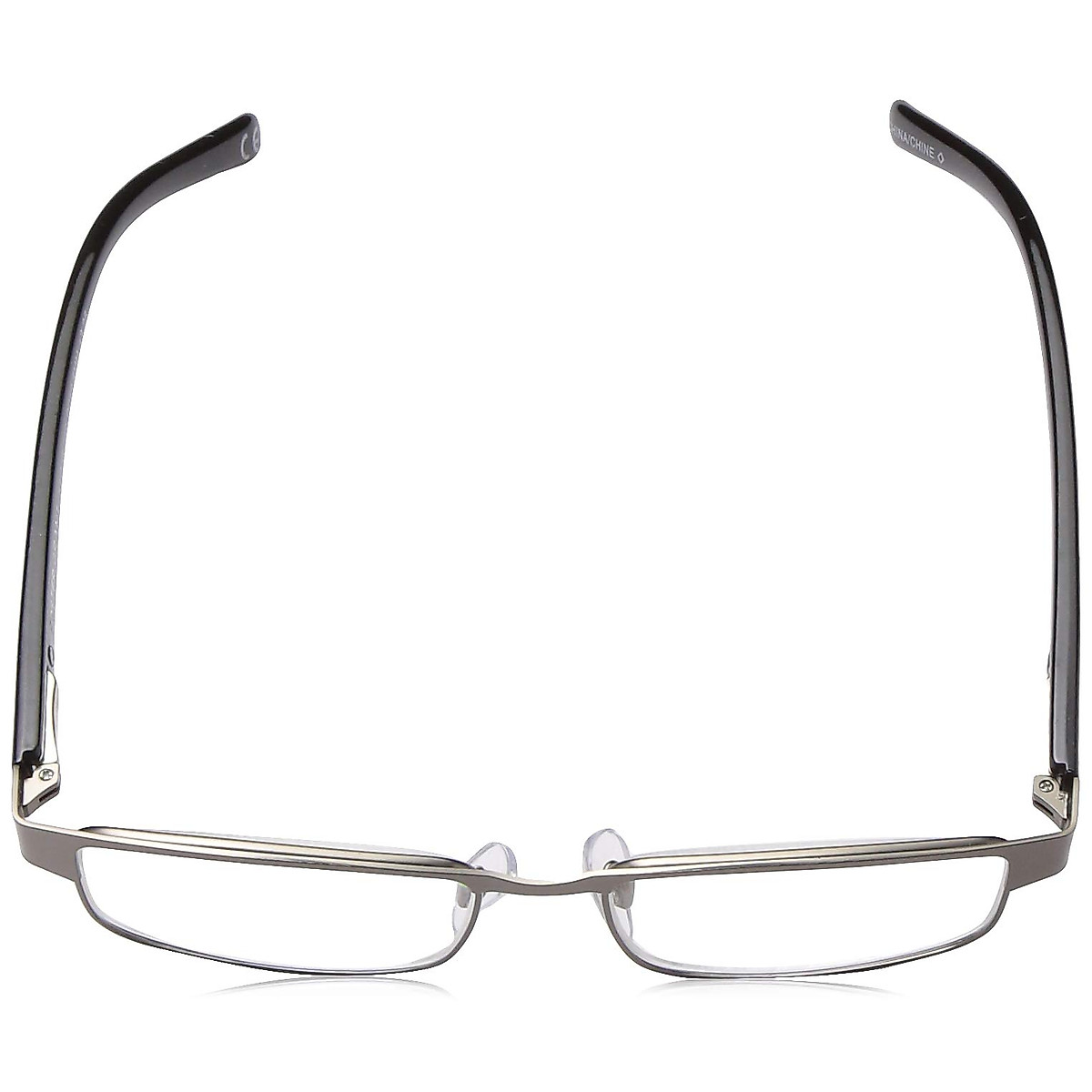 Foster Grant mens Leo Square Glasses Reading Glasses, Gunmetal/Transparent, 59 mm US