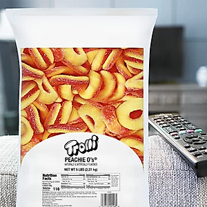 Trolli Peachie O's Sour Gummy Rings Candy, 5 Pound Bulk Bag
