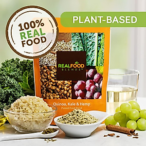 Real Food Blends Quinoa, Kale & Hemp - Pureed Food Meal for Feeding Tubes, 9.4 oz Pouch (Pack of 12 Pouches)