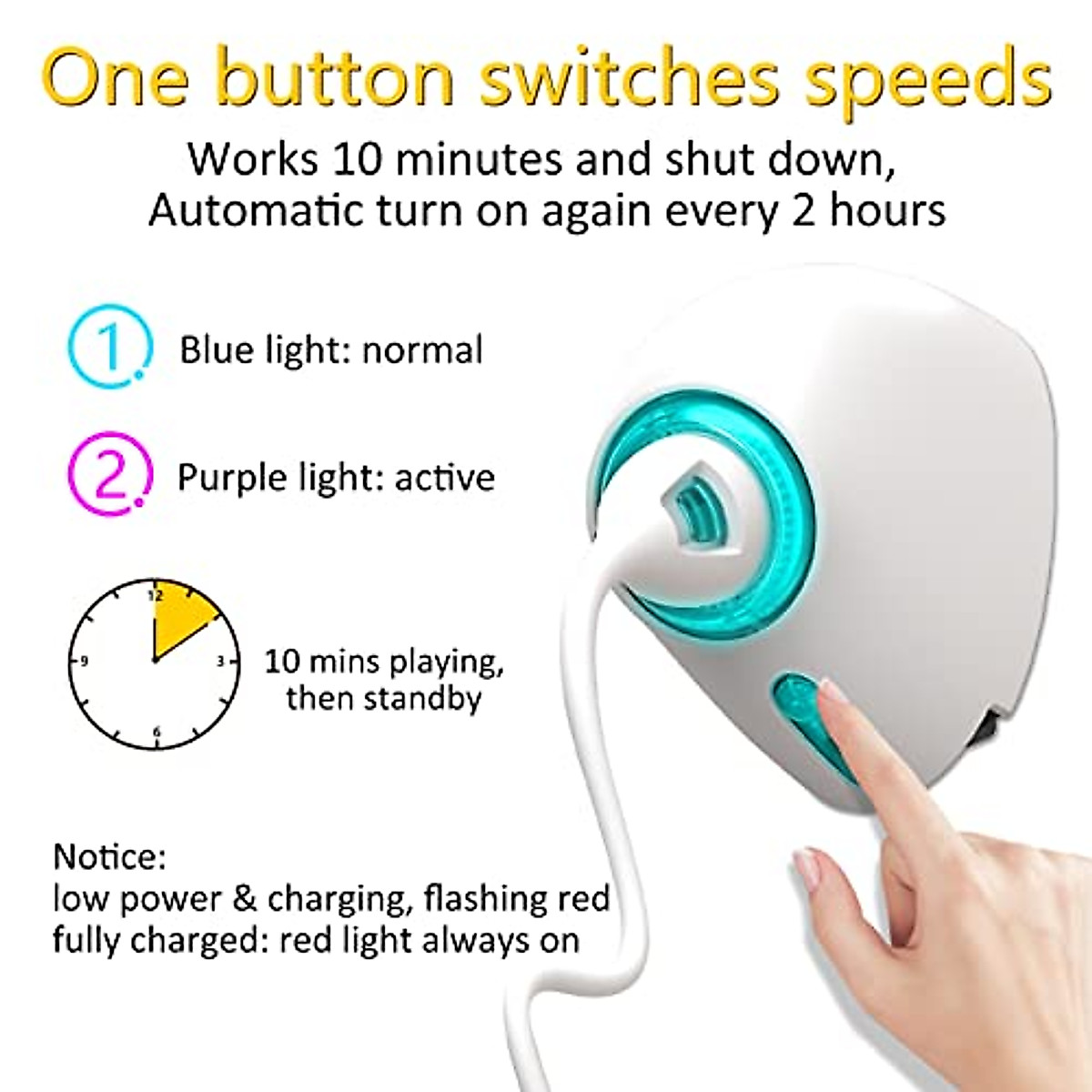 umosis Hanging Cat Toy, Automatic Teaser Cat String Toy, Electronic Interactive Kitten Mental Physical Exercise Cat Toys for Indoor Cats, Rechargeable