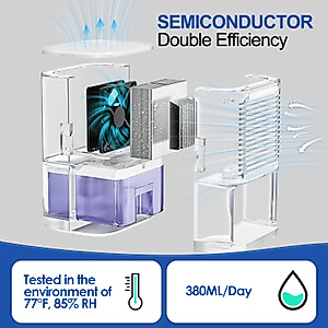 COYCYQI Mini Portable Dehumidifiers, 215 sq. ft 25oz Capacity Small Dehumidifier with Drain Hose and AUTO Shut-Off, Ultra Quiet for Bathroom, Bedroom, Closet, Wardrobe, Kitchen, RV,Home