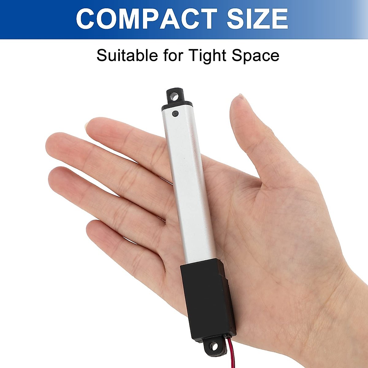 JQDML 4 Inch 4" Stroke 4.3lbs/19.2N Micro Linear Actuator 12V Speed 2"/sec with Mounting Brackets,for Robotics, Home Automation