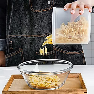 TIAN CHEN Reusable Soup Container with Lid Refrigerator, 2pcs Airtight Round Pickle Jar, Tall Bread Proofing Box, Commercial Storage Bulk Food Organization, Leak Proof, BPA Free (1pcs 50oz,1pcs 109oz)