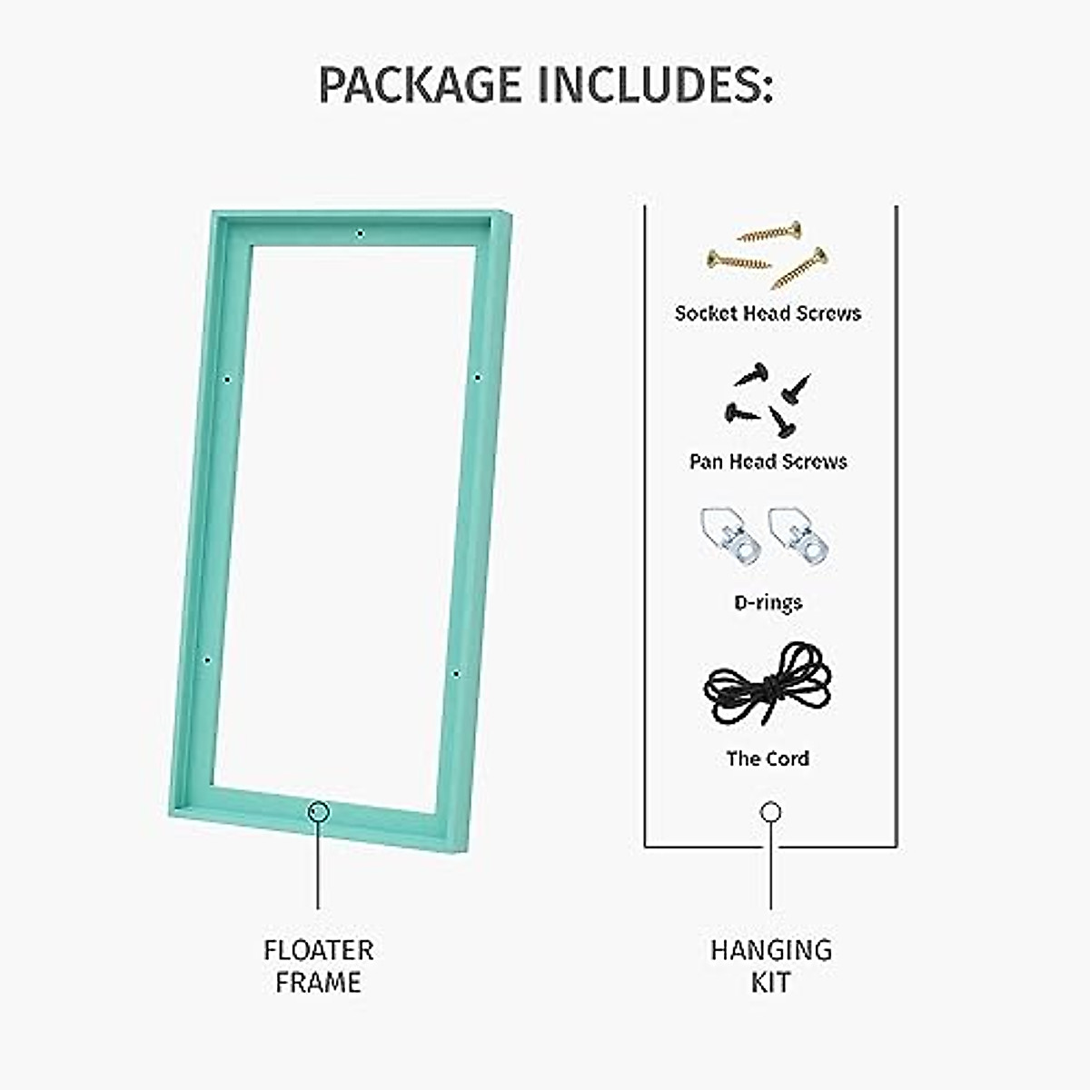 PIXY CANVAS Floater Frame 8x8 for 3/4 (0.75) inch Deep Canvas Paintings/Canvas Prints/Wood Canvas Panels/Wall Art/Wall Decor/Home Decor/Artwork (White, 8 x 8 inch, Square)