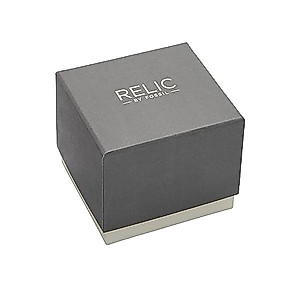 Relic by Fossil Men's Damon Silver Stainless Steel and Black Leather Band Automatic Watch (Model: ZR77224)