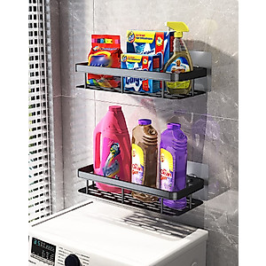 ESFOTO Shower Caddy Shelf Adhesive Bathroom Organizer Wall Mounted 2 Pack Shower Shelves No Drilling Shower Storage Rack Rustproof for Bathroom Kitchen Toilet