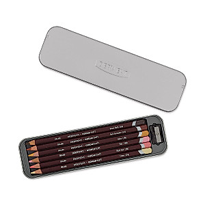 Derwent Colored Pencils, ColourSoft Pencils, Skintone, Drawing, Art, Metal Tin, 6 Count (2300217)