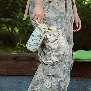 BOTTLE BOTTLE Kids Water Bottle with Straw Lid 16 oz Stainless Steel Reusable Tumbler Water Bottles Kids for School Travel,Gifts for Boys and Girls Dinosaur