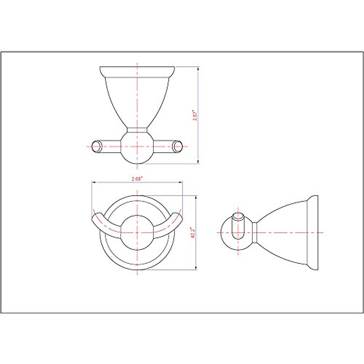 Designers Impressions Astor Series Oil Rubbed Bronze Double Robe Hook