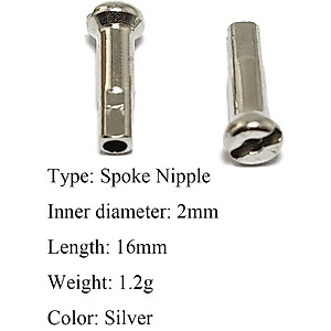 Pro Bamboo Kitchen 36pcs Mountain Bike Spoke Cap 16mm Spoke Nipples Silver Wheel Spoke Nipples Decor for 14G Mountain Road Bicycles