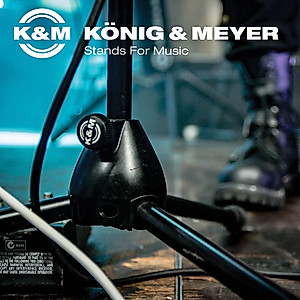 K&M König & Meyer 21090.500.55 Tripod Microphone Stand | Adjustable Telescoping 2-Piece Boom Arm | Professional Grade | Heavy Duty with Folding Leg Base | German Made Black