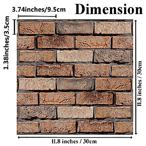 Veczom 3D Wall Panels Peel and Stick 3D Brick Wallpaper Peel and Stick Interior Wall Décor,10 Pack Waterproof Wall Panel PVC Stone Wall Panels for Living Room,Lobby Bedroom Hotel Office Decoration