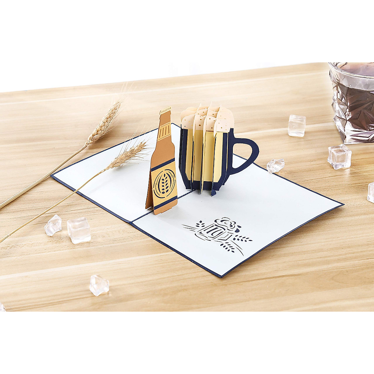 Liif Beer 3D Greeting Pop Up Fathers Day Card, Happy Birthday Card For Dad, Husband, Son, Brother, Men, Congratulations, Retirement, Friendship, Thinking Of You