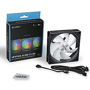 Lian Li UNI Fan AL140 V2 140mm Black Single Pack Without Controller (only Compatible with UNI Fan AL V2)