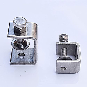 BOOHAO 2 pcs Stainless Steel C Clamp Tiger Clamp Wood Working Tools Welding Clamps G Clamp with Wide Jaw Openings for Carpentry Woodwork Building (65MM)