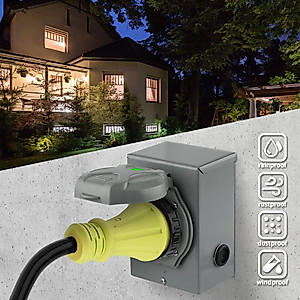ARCFONY 50 Amp Generator Inlet Box-NEMA 3R Power Inlet Box,125/250 Volt,12500 Watts