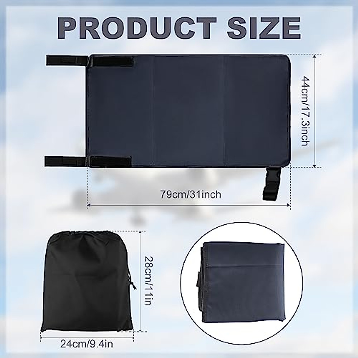 Kids Airplane Bed, Airplane Seat Extender for Kids Toddler Travel Bed Portable Waterproof Toddler Airplane Bed Airplane Travel Accessories for Kids (Gray)