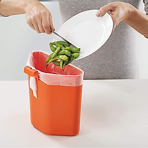 Joseph Joseph Totem Max 60 liter Waste Separation and Recycling Kitchen Trash Can with Odor filter and removable food waste caddy, Stone