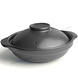 Sunrise Kitchen Supply Black Casserole Clay Pot (40, Ounces)