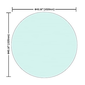 Round Tempered Glass Table Top Clear Glass Table Top (40 inch,3/8" Thick - Beveled Polished Edge)