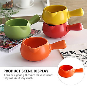 Luxshiny 700ml Delicate Soup Pan Noodle Pot Exquisite Ceramics Soup Pot Cooking Heating Milk Dishwasher Safe