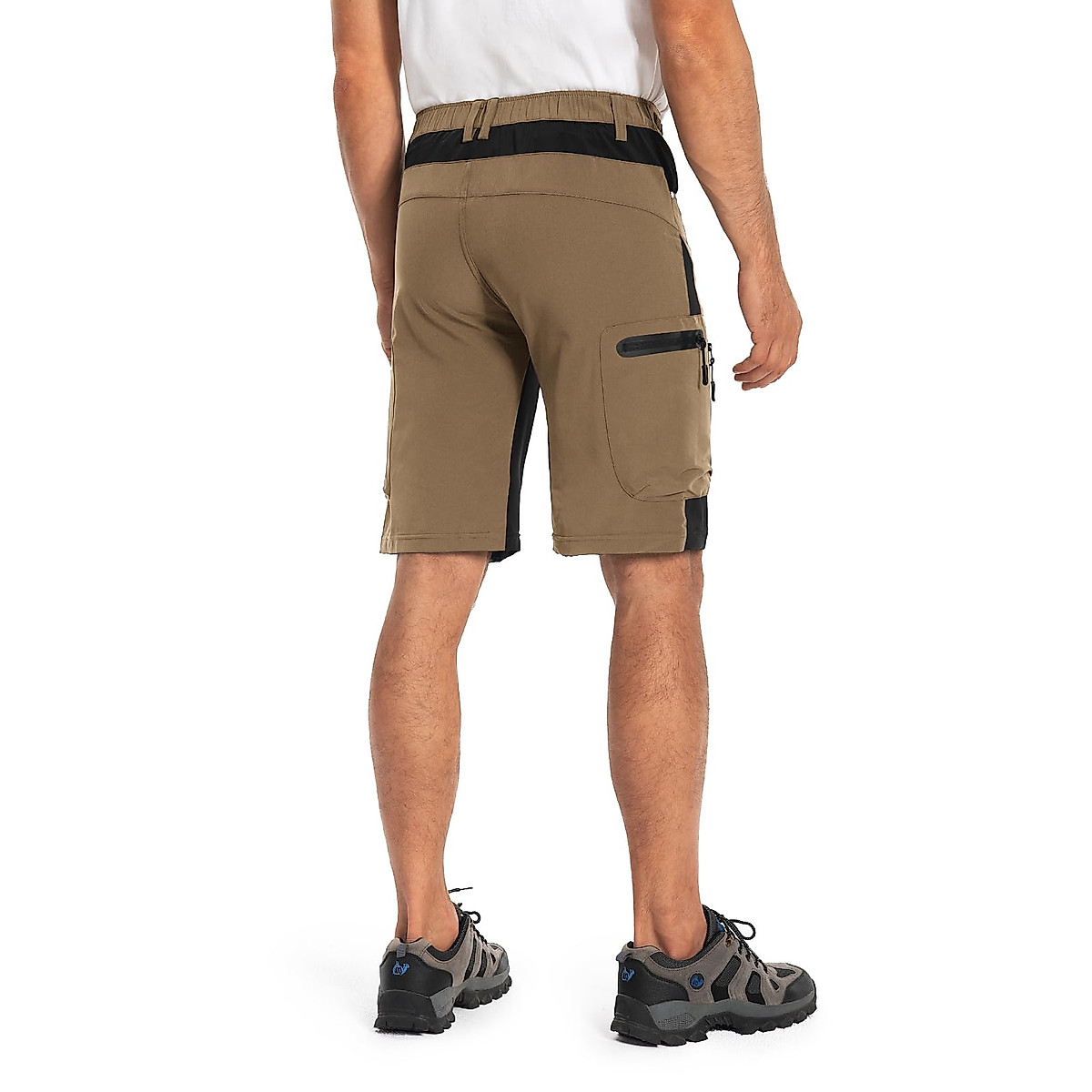 Hiauspor Men's Hiking Cargo Shorts Lightweight Quick Dry Stretch Casual Shorts for Golf Fishing Tactical Outdoor Bike Shorts (Khaki, X-Large)