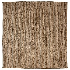 Signature Loom Handcrafted Farmhouse Jute Accent Rug (8 ft x 10 ft) - Soft & Comfortable Jute Area Natural Rug to Bring a Sense of Peace & Relaxation – Jute Rugs for Living Room
