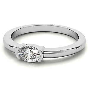 Love Band Moissanite Engagement Band for Women, Wedding Band 2.5 MM, Colorless, VVS1 Clarity Oval Cut Moissanite Band in Sterling Silver, Promise Band For Her (8)