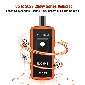 JDIAG EL-50448 TPMS Relearn Tool for Auto Tire Pressure Monitor System Sensor Activation TPMS Reset Tool OEC-T5 for Buick/Chevy/Cadillac Series Vehicles 2023 Edition