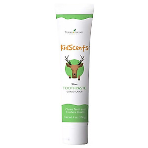 KidScents Slique Toothpaste by Young Living - 4 oz Tube - Gentle Dental Care for Kids - Premium Essential Oils - Citrus-Mint Flavor - Fights Plaque Removes Buildup and Stains - Fluoride and SLS Free