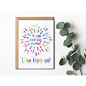 EruditeGifts Happy Birthday Nana Love From Us - Nana Birthday Card From Us Birthday Card For Nana - Birthday Card - Birthday Gift, 5 x 7 inches