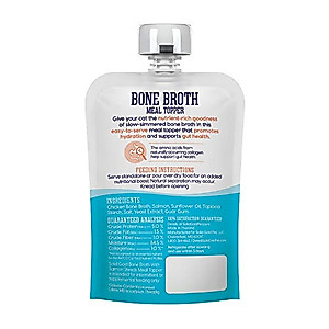 Solid Gold Bone Broth Cat Food Topper - Lickable Wet Cat Food with Protein Shreds for Hydration - Easy to Serve Wet Cat Food Gravy Bone Broth for Cats - Healthy Cat Snacks Treats - Salmon -12 Pack