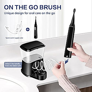 LAFATON 2 in 1 toothcleaner,Electric Toothbrush with Water Flosser Combo in One，Rechargeable Sonic Flossing Toothbrush with 3 Teeth Cleansing Ways,Waterproof Dental Oral Irrigator for Oral Care