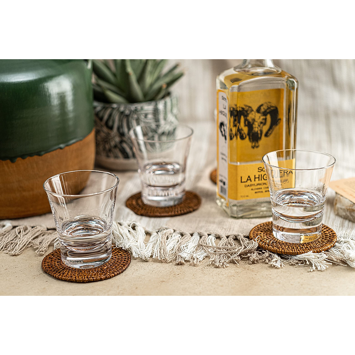 Sotol and Tequila Sipping Glasses | Tequila Glassware Collection | Set of 4 | 6 oz Professional Sippers for Drinking Joven, Reposado, Anejo Sotols | Stemless Heavy Based Liquor Snifters