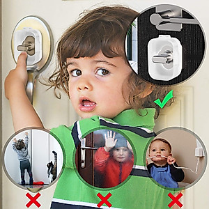 Door Anti-Lock Switch Safety Cover for Child Safety,Baby Toddler Proofing Door Knob Lock cover, Prevent Kid from getting locked in the room,Premium ABS,No Toxic,odor-free,Easy for Adult