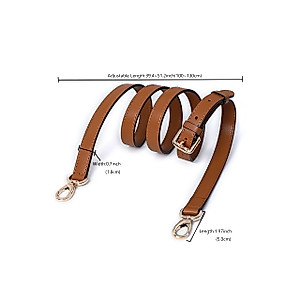 GOXTECH Vachetta Leather Adjustable Crossbody Strap for ， women's crossbody handbags（Dark Brown）