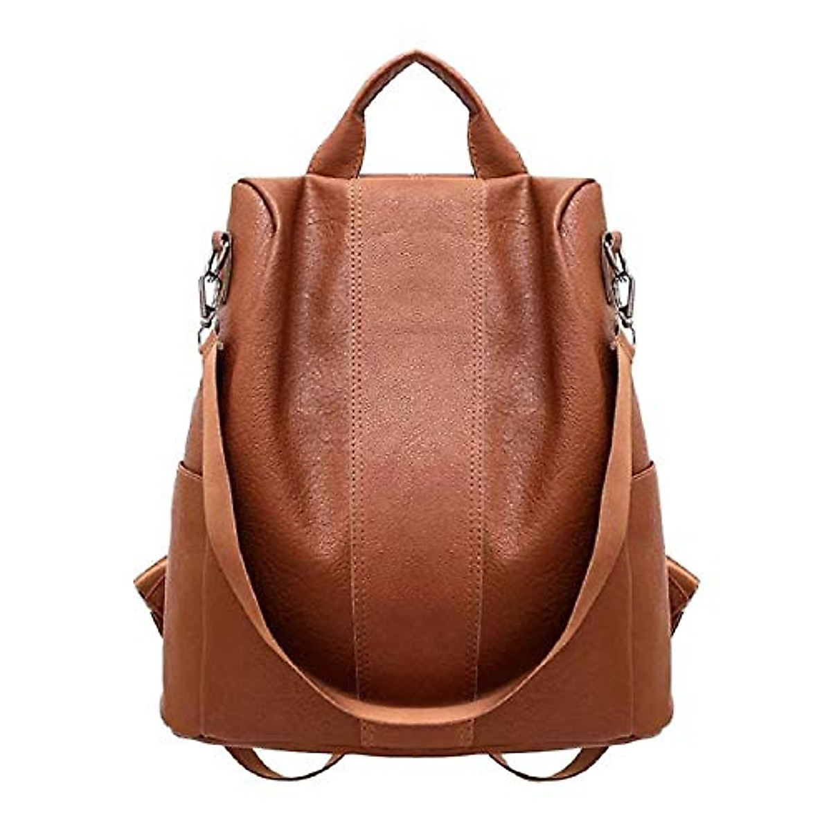 Women Backpack Purse Waterproof Nylon Anti-theft Rucksack Lightweight Shoulder Bag (Brown)