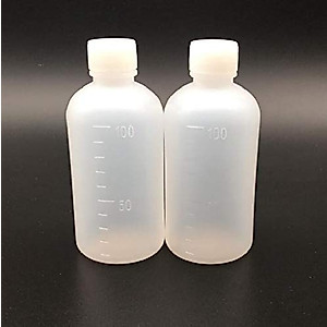 3PCS 100ML 3.4OZ White Empty Plastic Bottles with Screw Cap and Scale Solution Pills Potion Tablet Storage Holder Sealed Jar Refillable Durable Container Pot for Laboratory Household