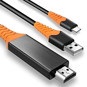 PRO USB-C HDMI Compatible with Samsung Galaxy A32 5G at 8k/4k Plus Power Port, 6ft/1.8M Cable at Full 4k 2160p@60Hz/8k 7680x4320@30Hz [Thunderbolt 3/4]