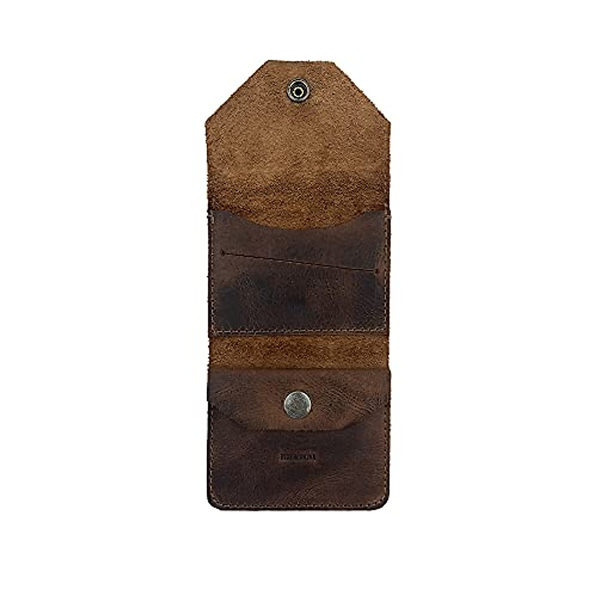 Hide & Drink, Leather Short Wallet, Holds Up to 3 Cards Plus Folded Bills & Coins, Cash Organizer, Accessories, Handmade Includes 101 Year Warranty :: Bourbon Brown